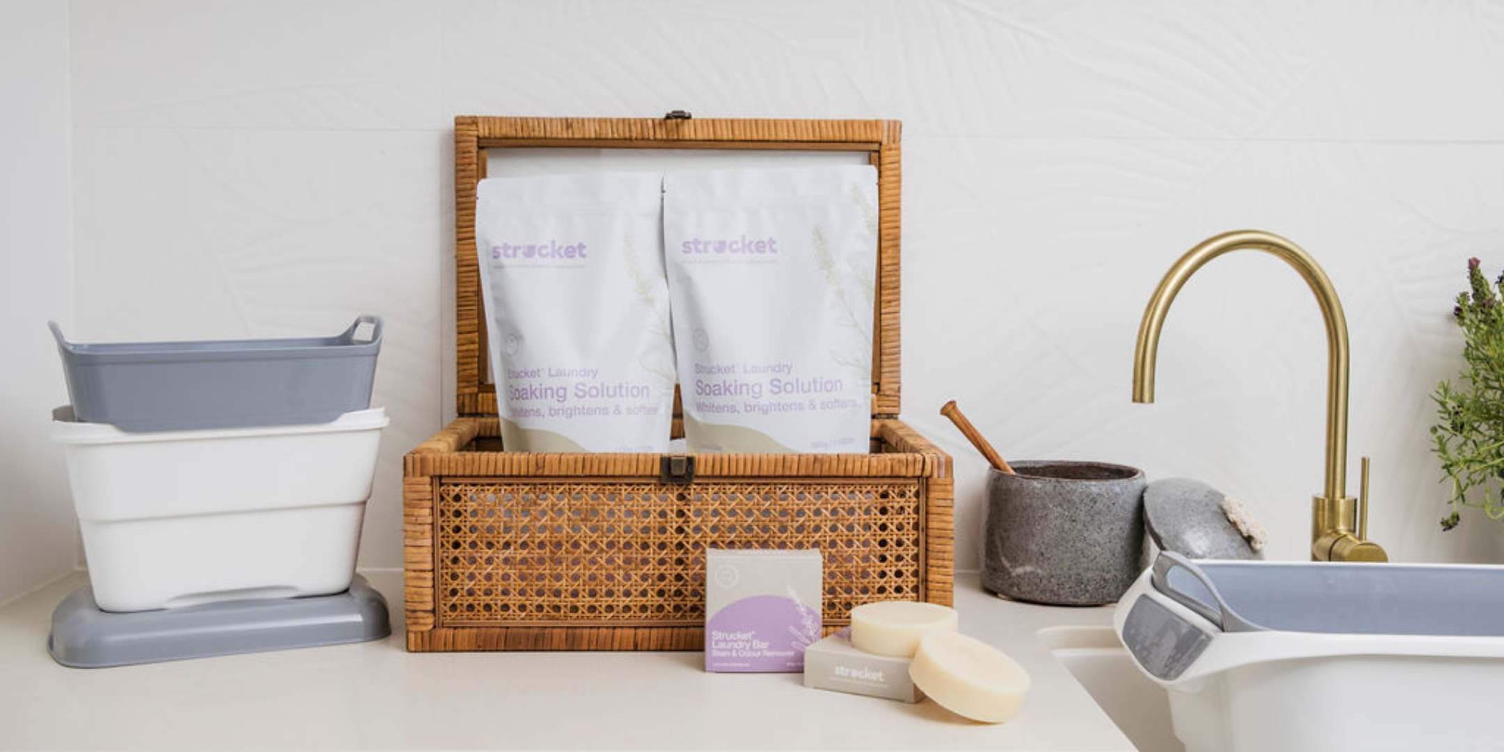 Strucket: Laundry Soaking Bucket | Strainer Draining Bucket