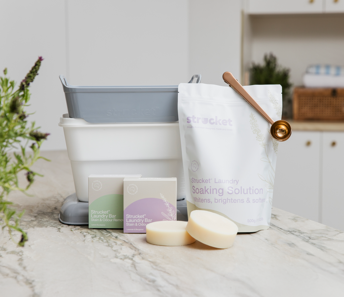Strucket: Laundry Soaking Bucket | Strainer Draining Bucket